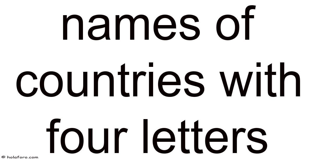 Names Of Countries With Four Letters